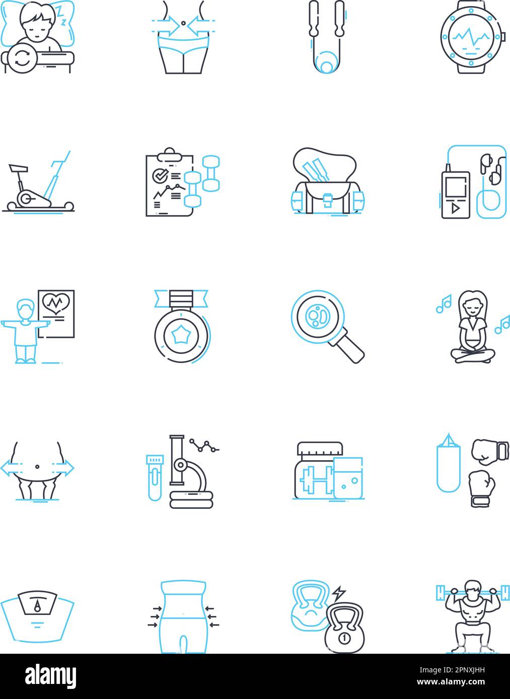 Sports medicine linear icons set. Treatment, Rehabilitation, Injury ...