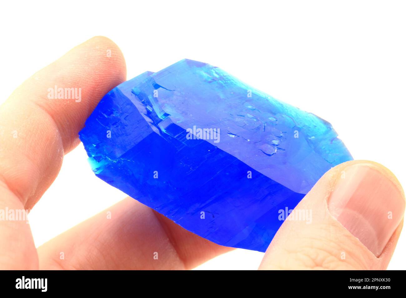 blue vitriol mineral isolated on the white background Stock Photo - Alamy