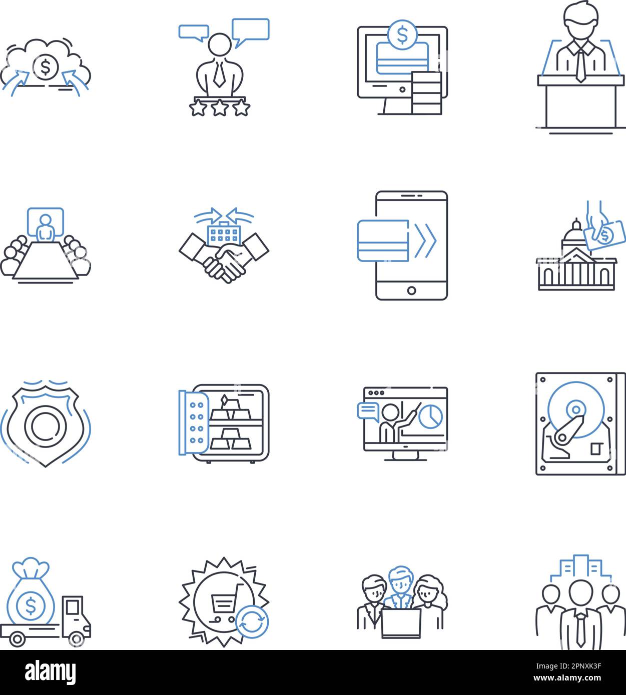 Financial service provider line icons collection. Investment, Wealth ...