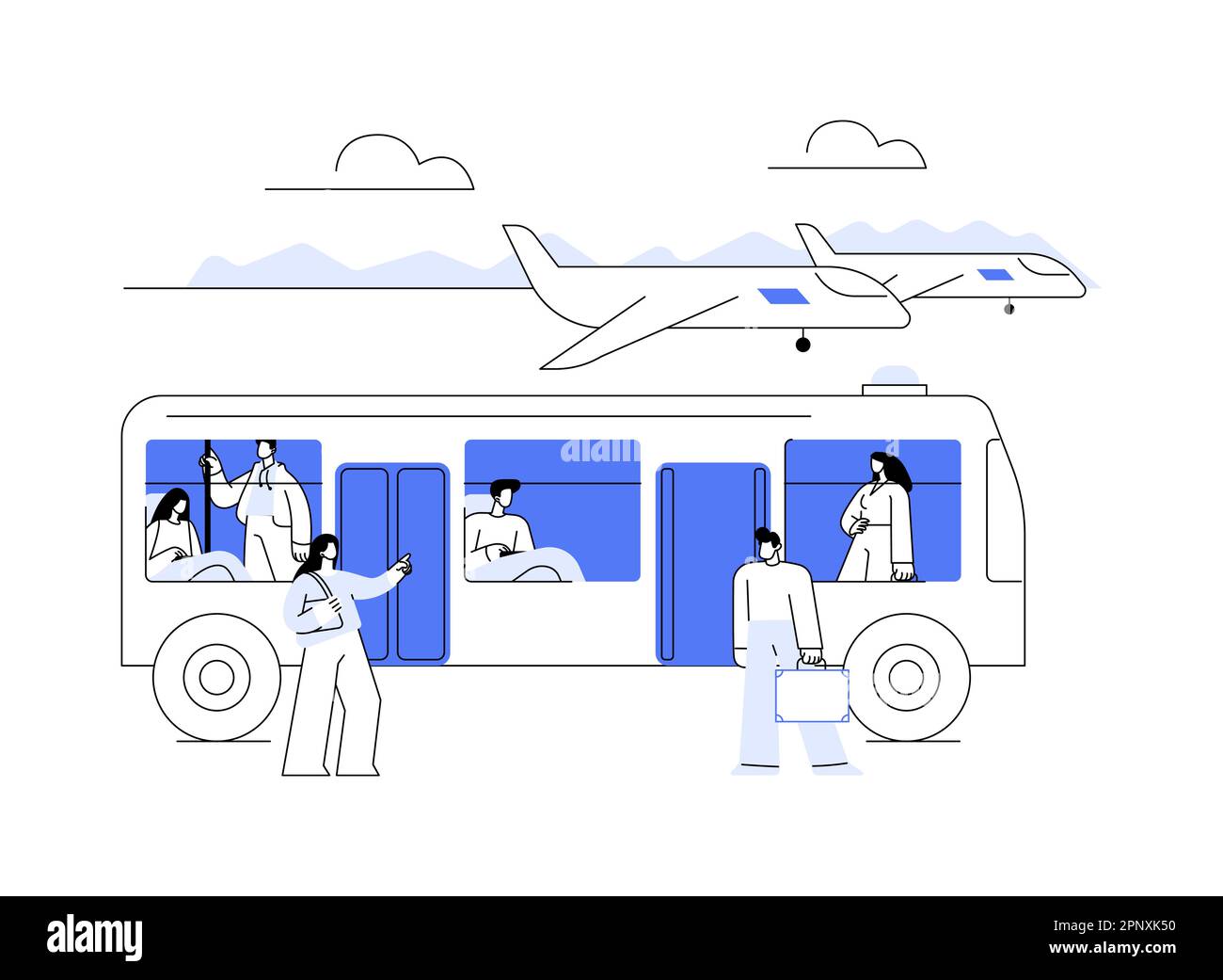 Airport shuttle bus abstract concept vector illustration Stock Vector ...