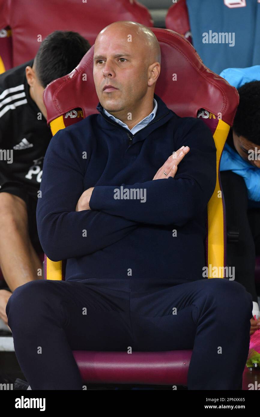 Rome, Lazio. 20th Apr, 2023. Feyenoord trainer Arne Slot during the ...