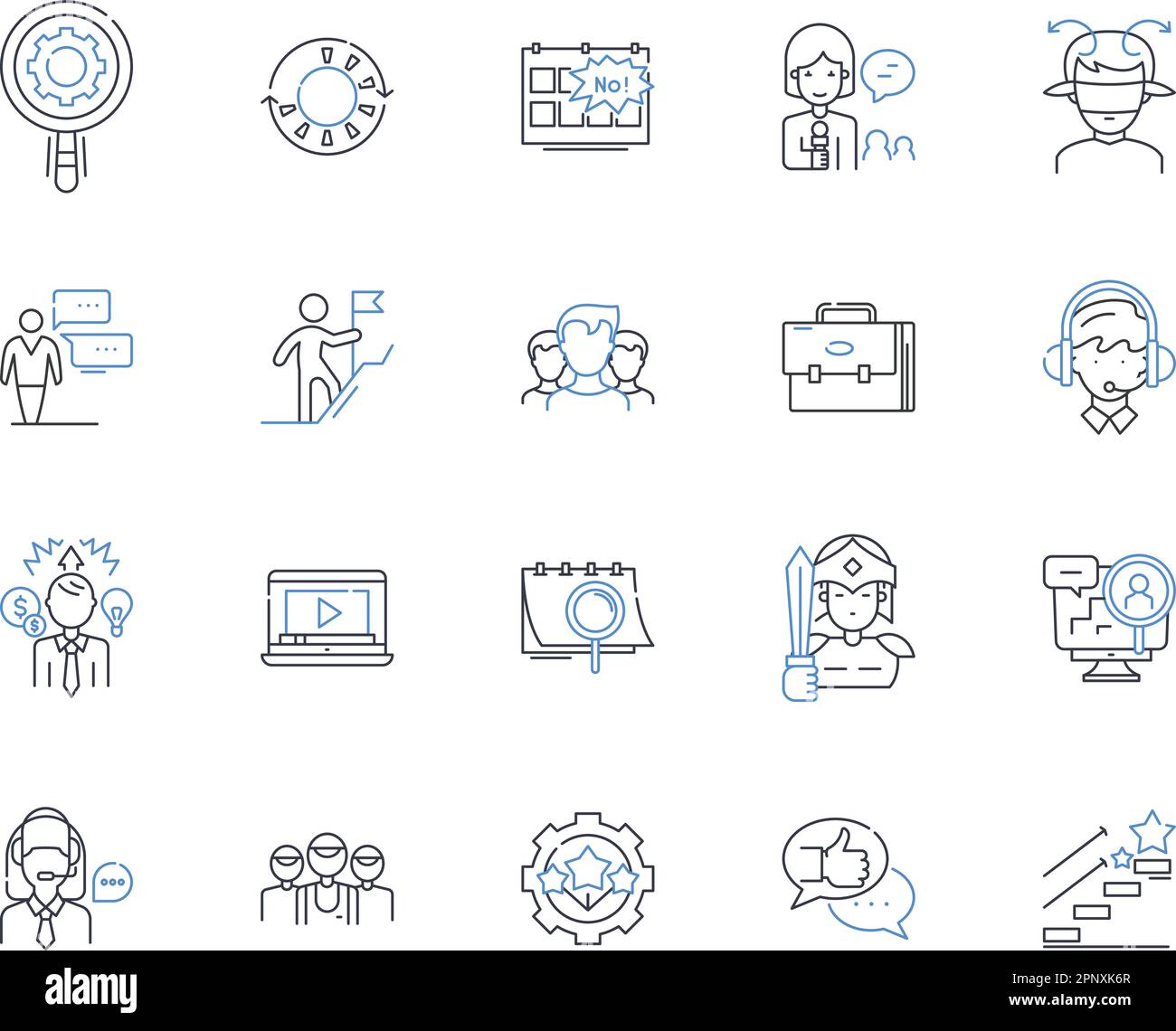 Visitor experience line icons collection. Interactivity, Engagement ...
