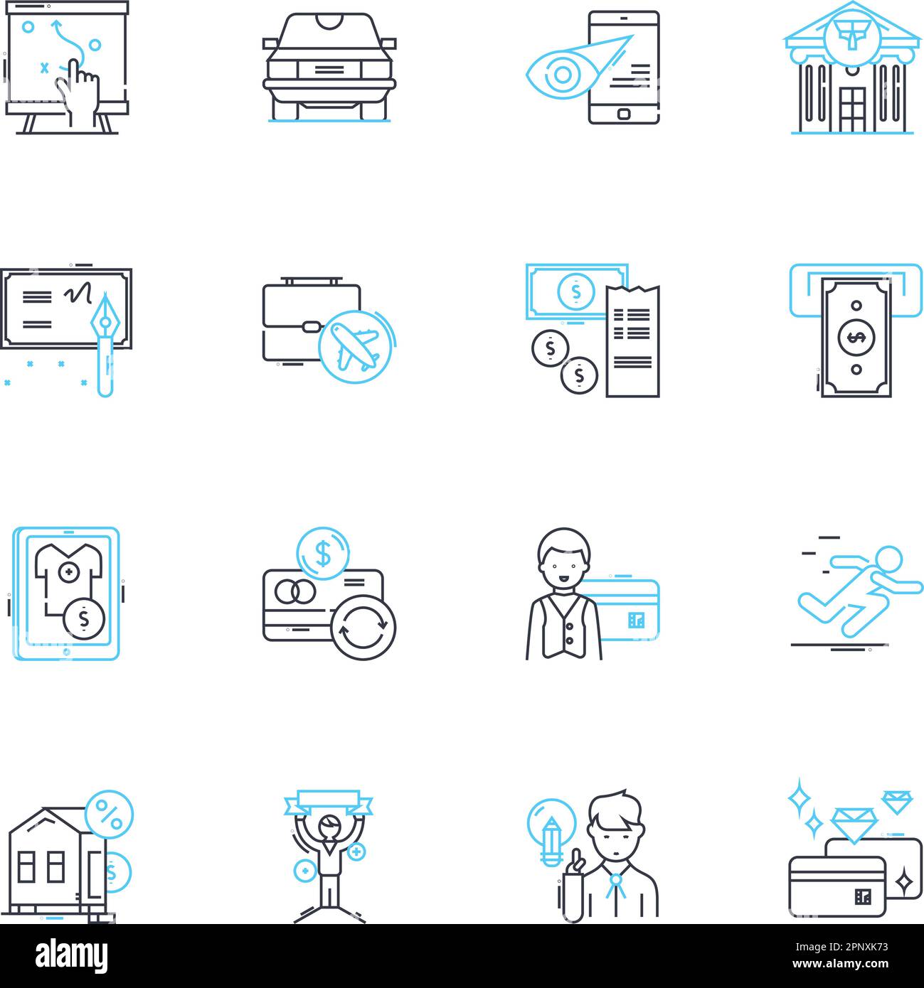Capital management linear icons set. Investment, Assets, Strategy ... Capital management linear icons set. Investment, Assets, Strategy ...