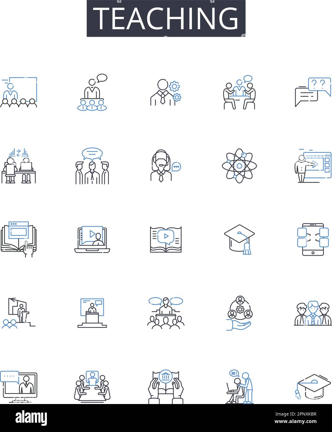 Teaching line icons collection. Instructing, Educating, Tutoring ...