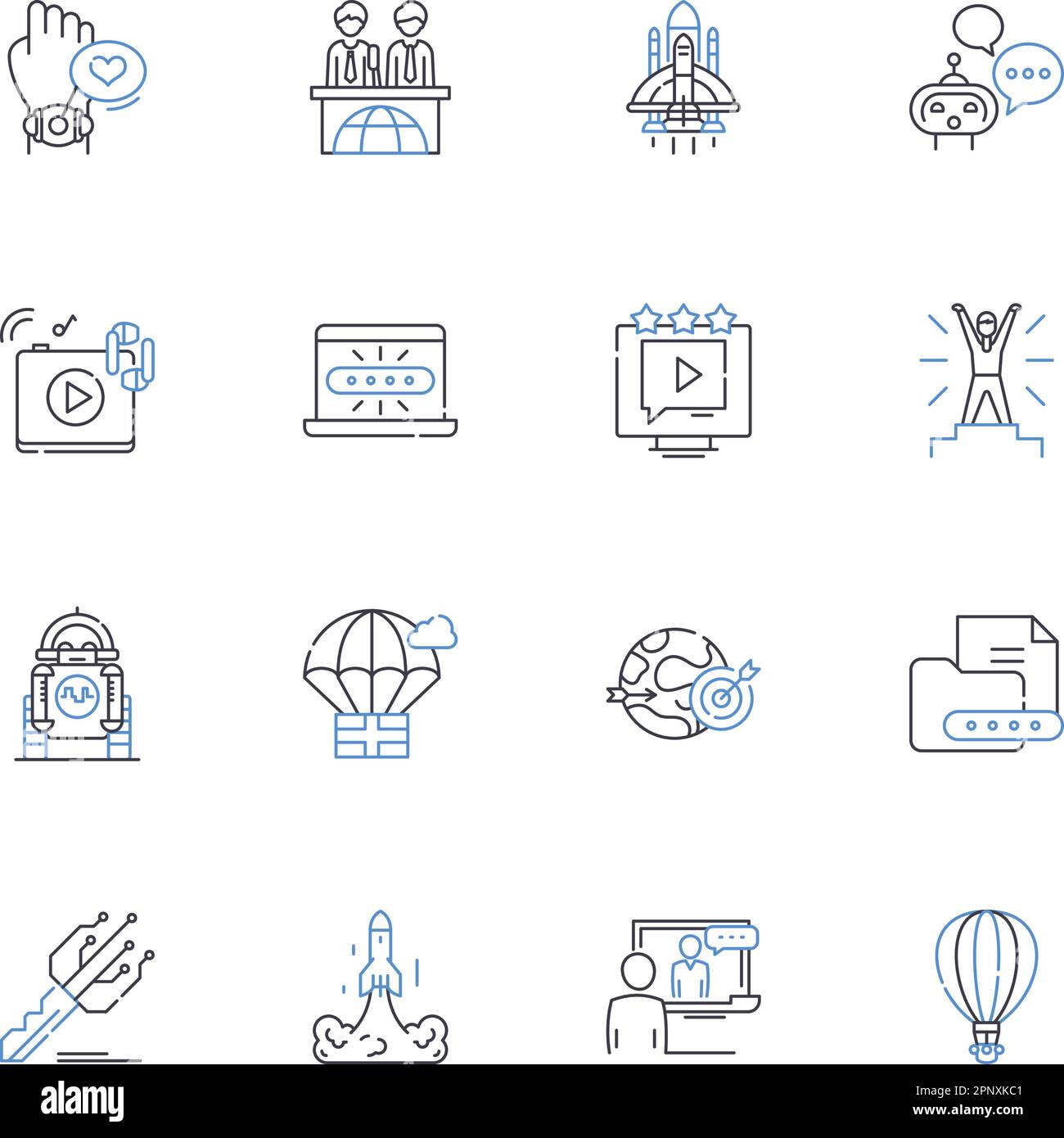 Cybersecurity Line Icons Collection Encryption Firewall Malware