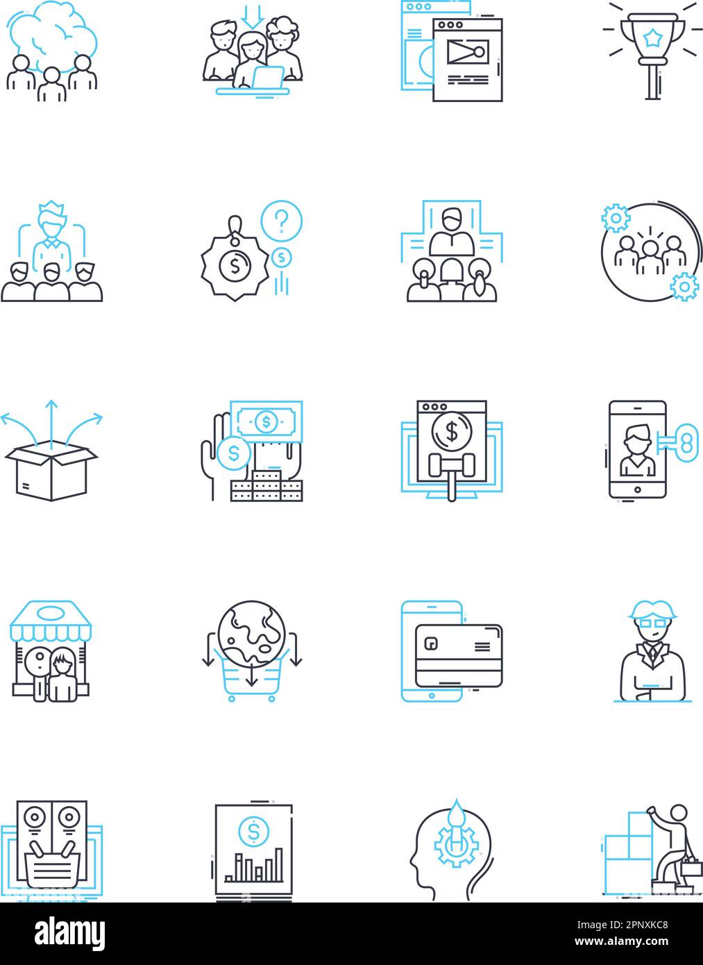 Digital agency linear icons set. Innovation, Creativity, Marketing ...