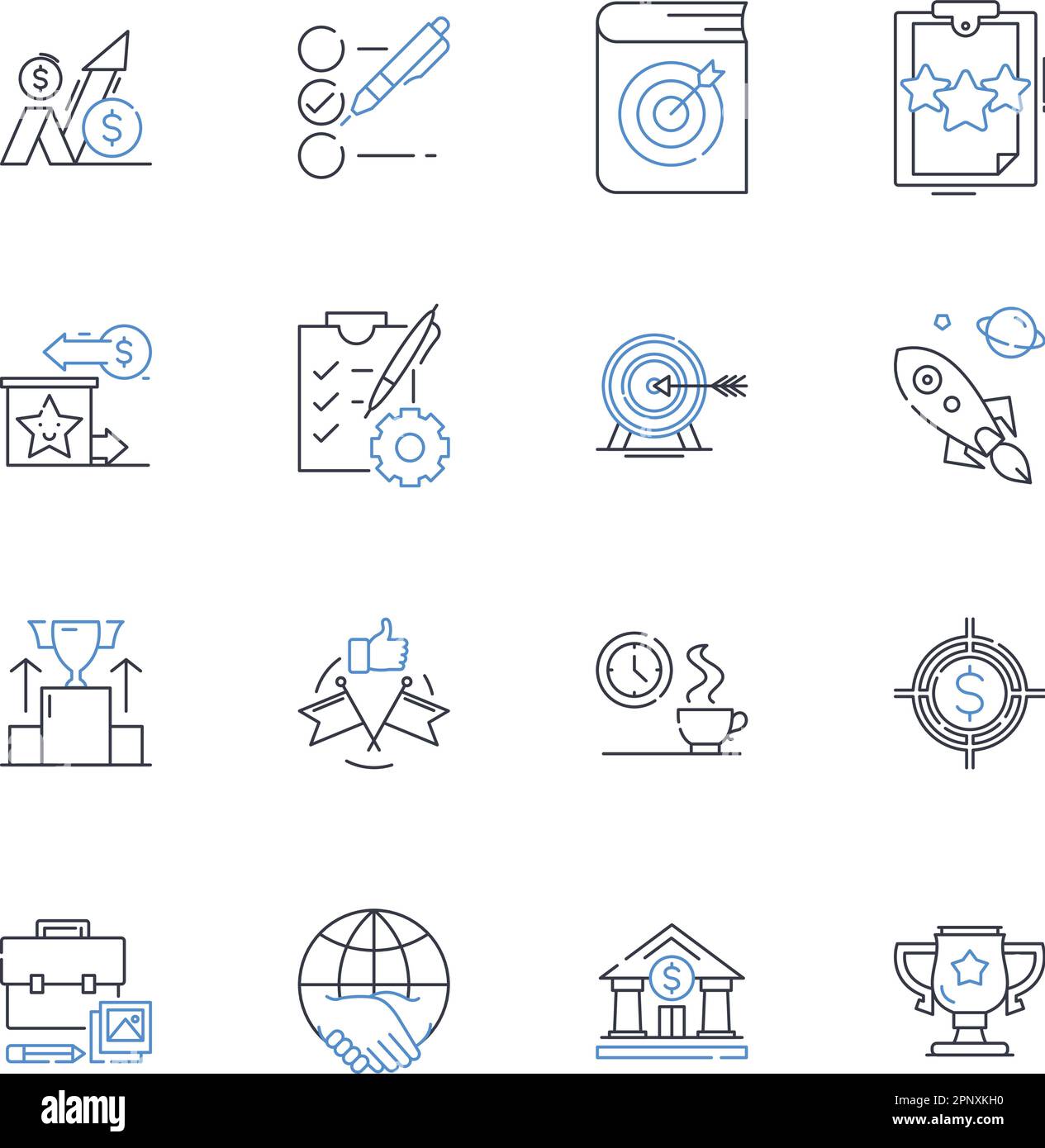 Client Acquisition line icons collection. Prospecting, Referrals ...