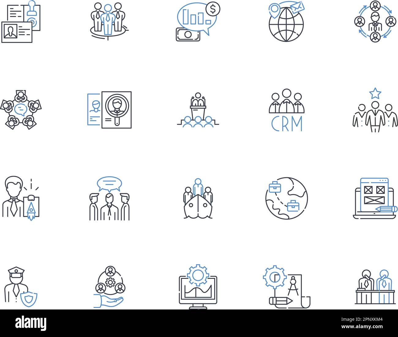 Senior Management line icons collection. Leadership, Experience ...