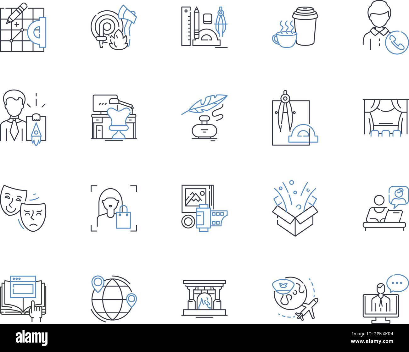Social Strategist line icons collection. Engagement, Analytics ...
