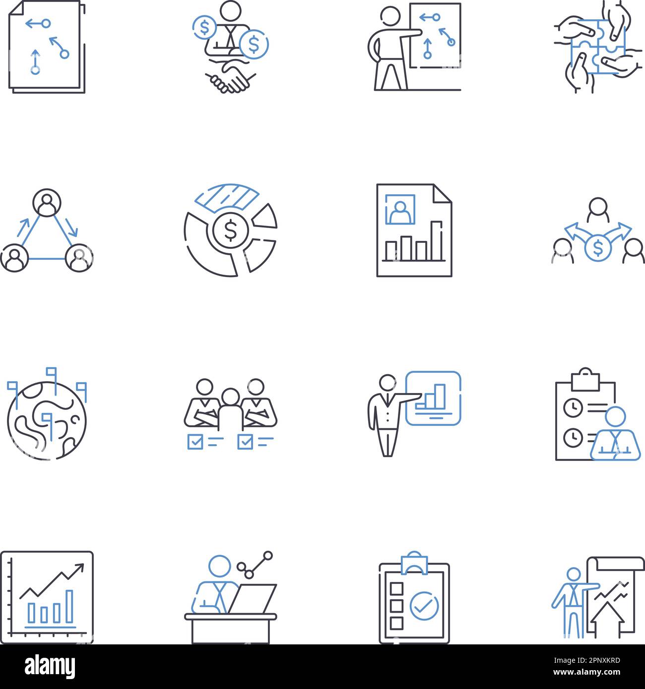Supply management line icons collection. Procurement, Inventory ...