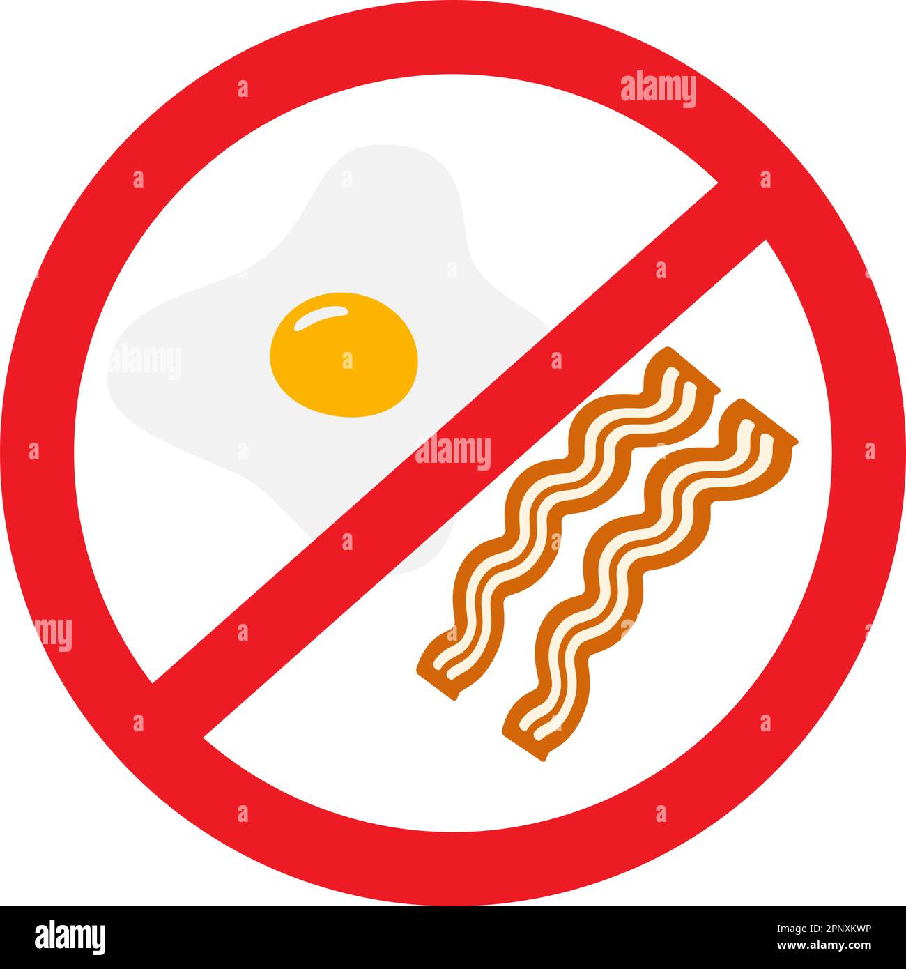 Fried eggs with strips of bacon in trendy color combination under the ...