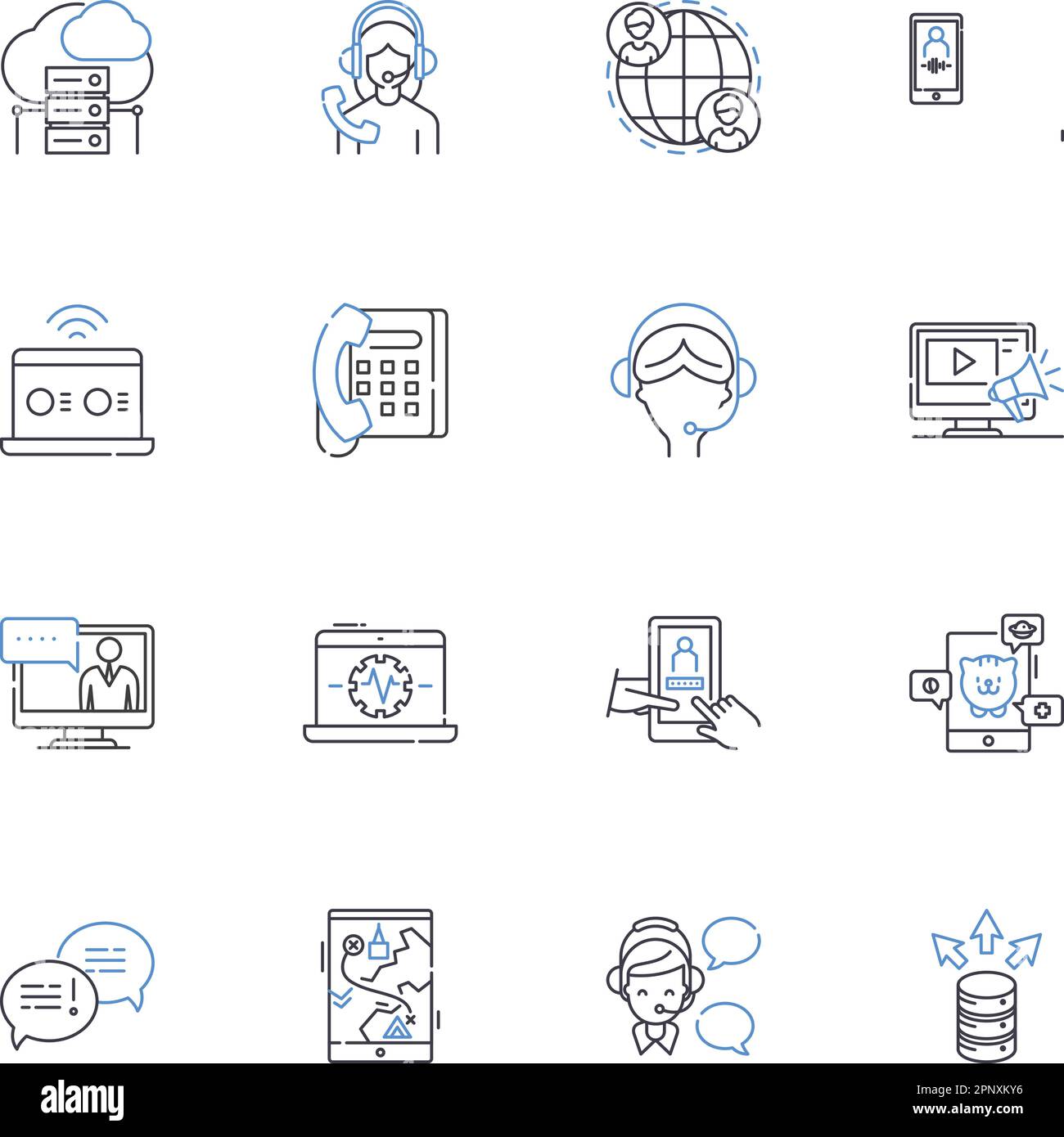 Online Nerking Line Icons Collection Connections Collaboration Nerking Social Community