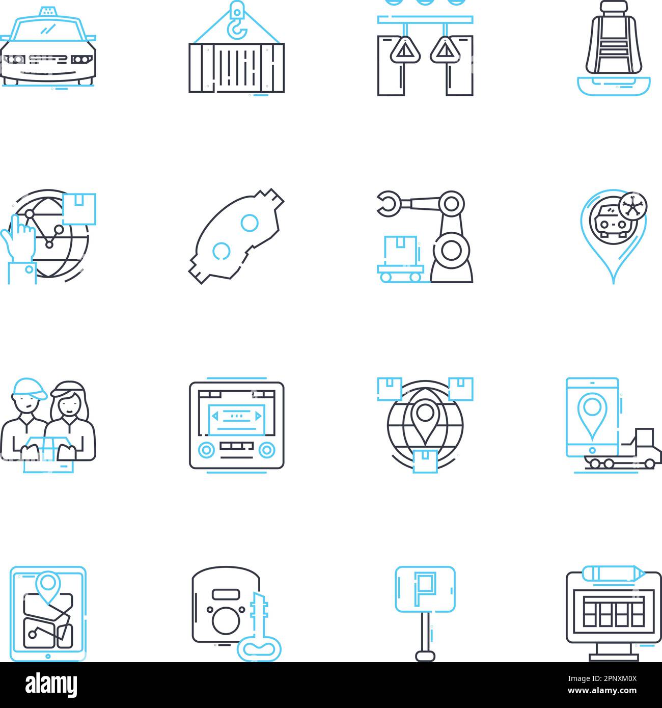 Remote Purchasing linear icons set. e-commerce, online shopping ...