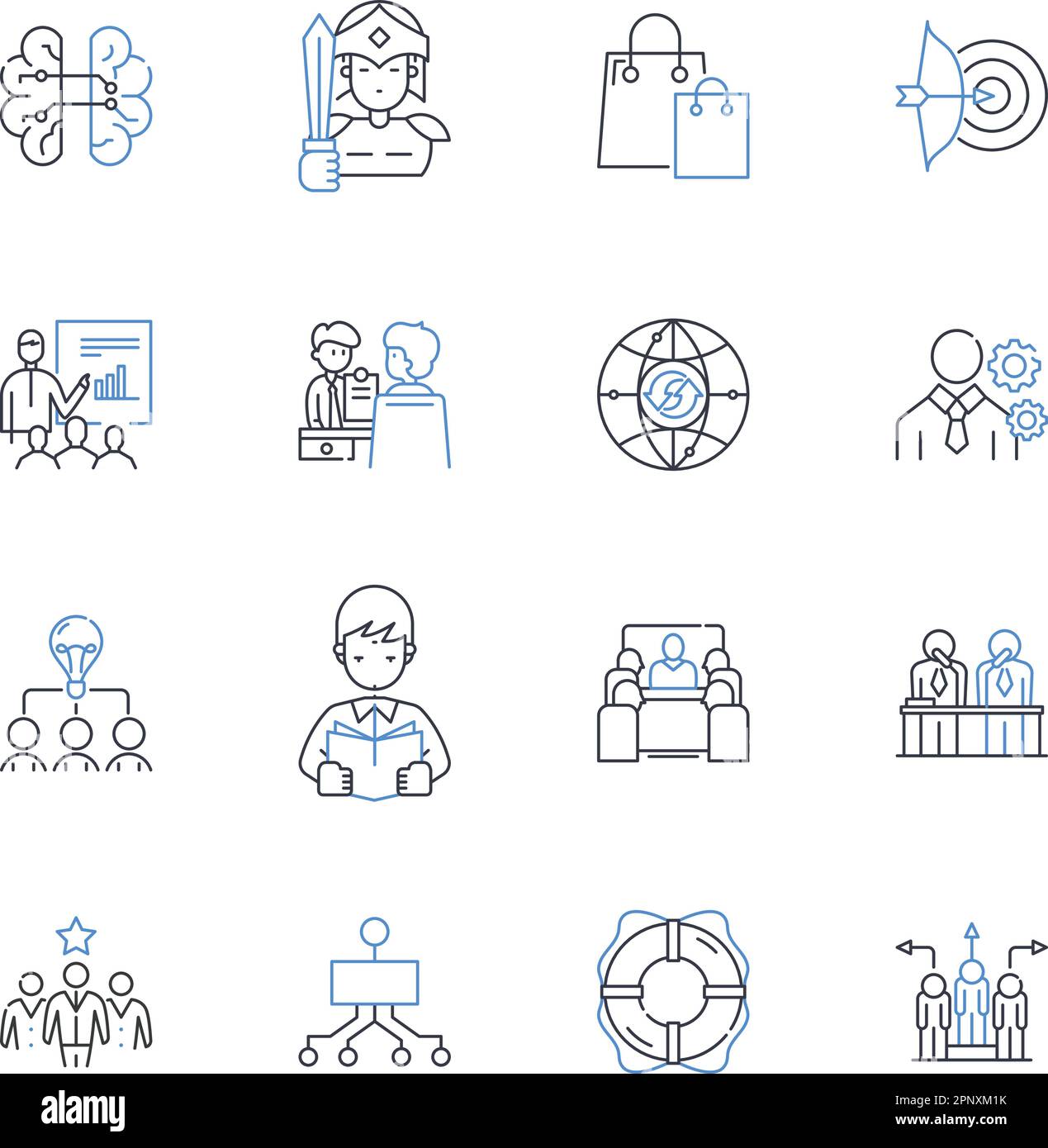 Advancement outlook line icons collection. Progress, Growth ...