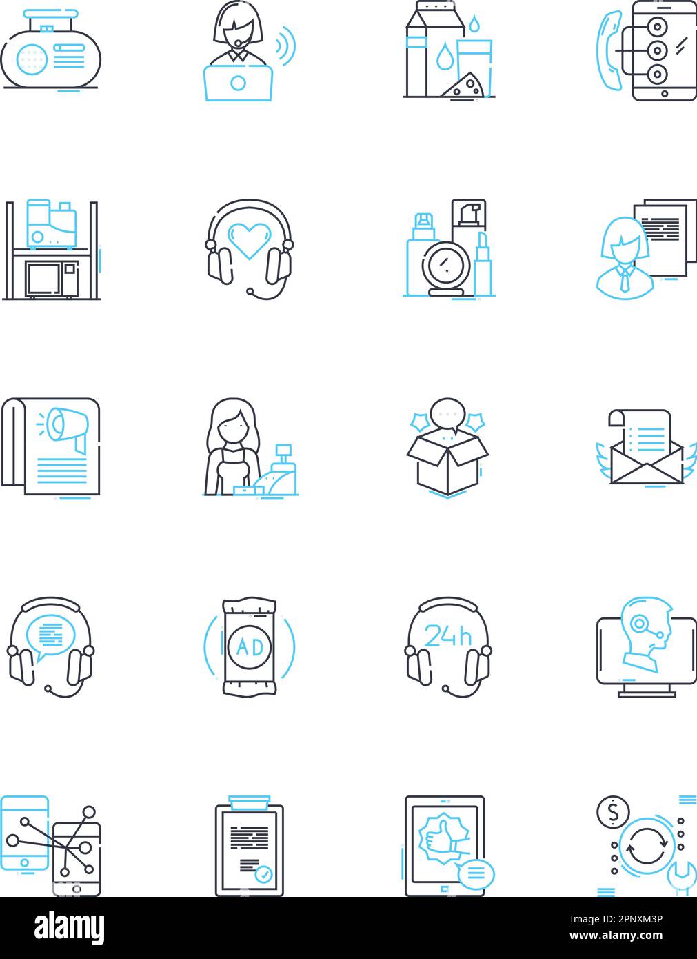 Pitch linear icons set. Sell, Elevator, Persuasion, Convincing ...