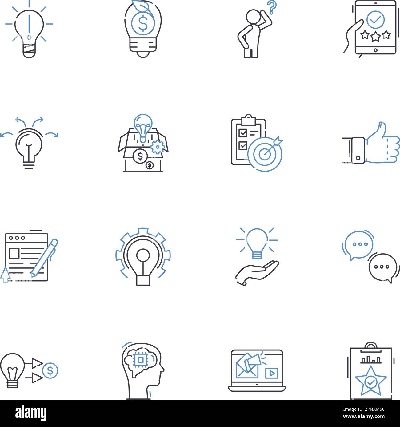 Thought cultivation line icons collection. Reflection, Mindfulness ...