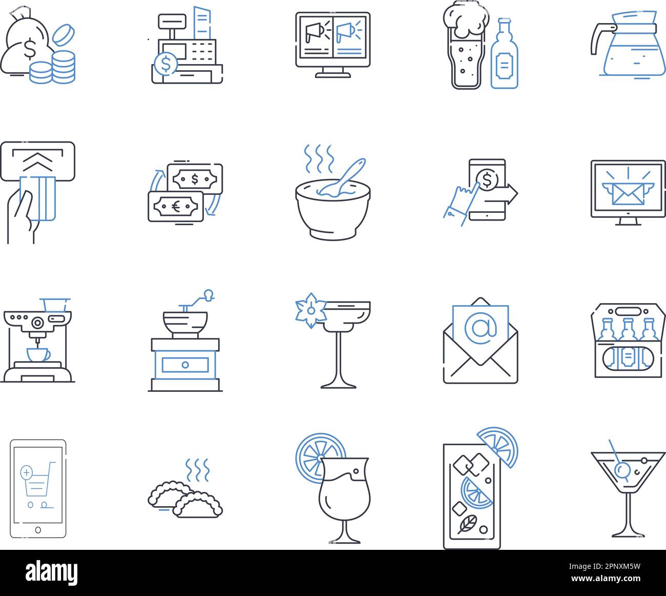 Food store line icons collection. Grocery, Market, Provisions ...