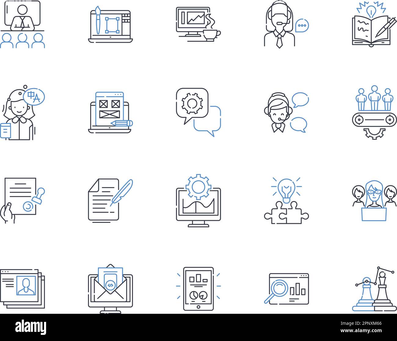 Labor management line icons collection. Productivity, Efficiency ... Labor management line icons collection. Productivity, Efficiency ...