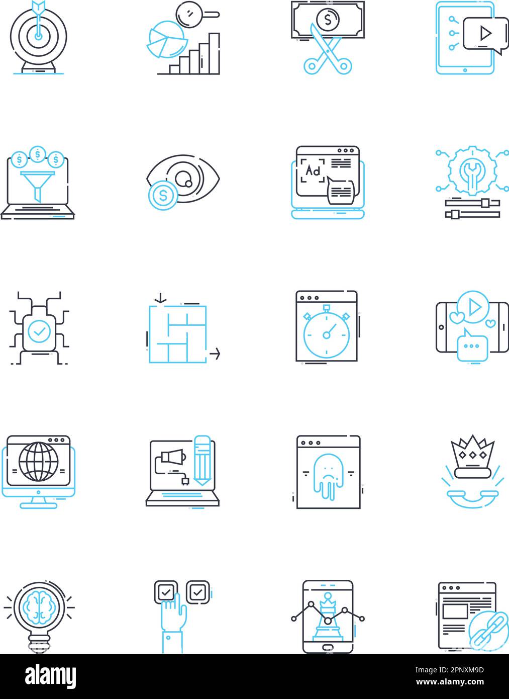 Cyber collaboration linear icons set. Synergy, Partnership, Cooperation ... Cyber collaboration linear icons set. Synergy, Partnership, Cooperation ...