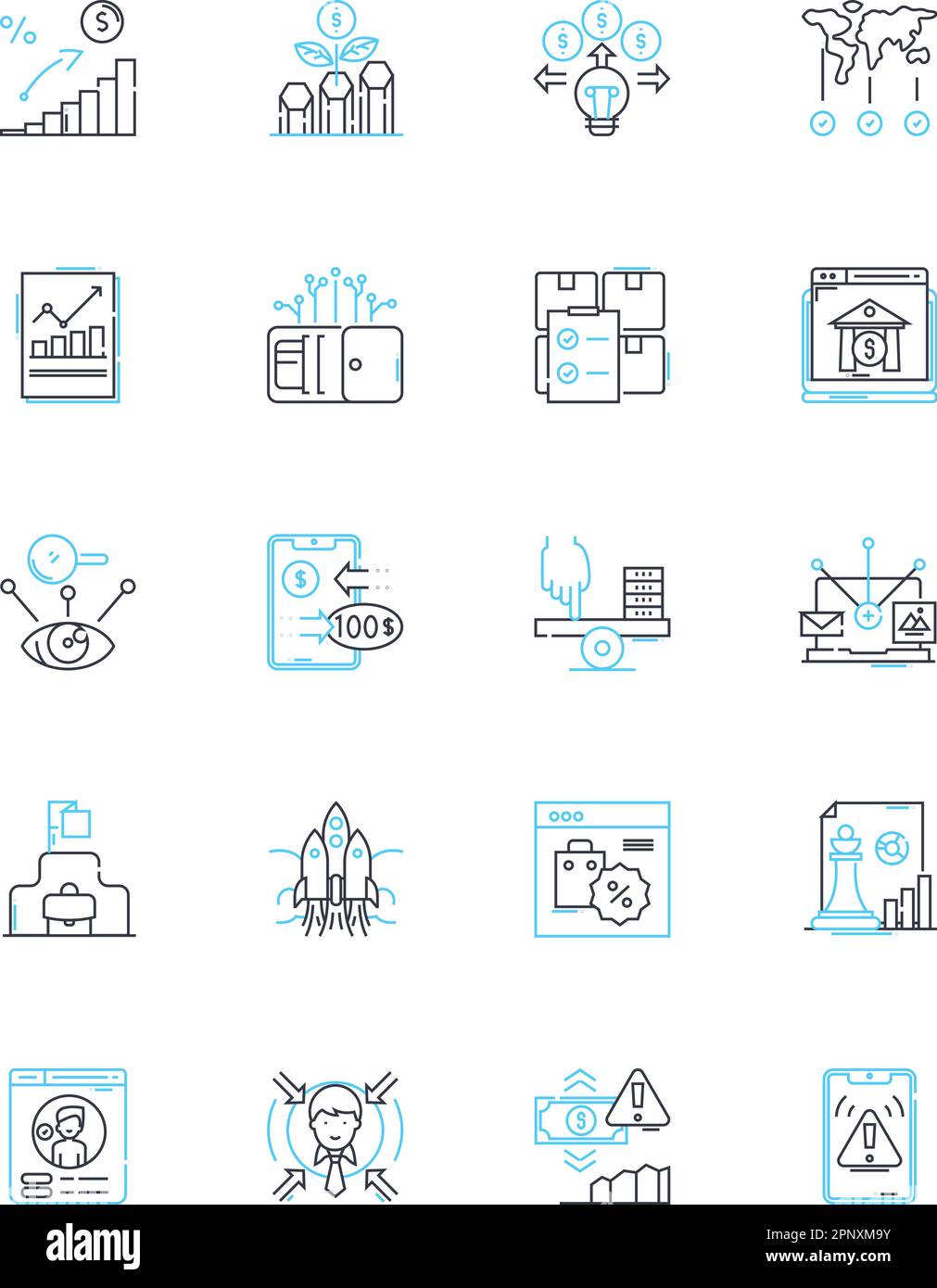 My management linear icons set. Leadership, Communication, Delegation, Accountability, Strategy ...