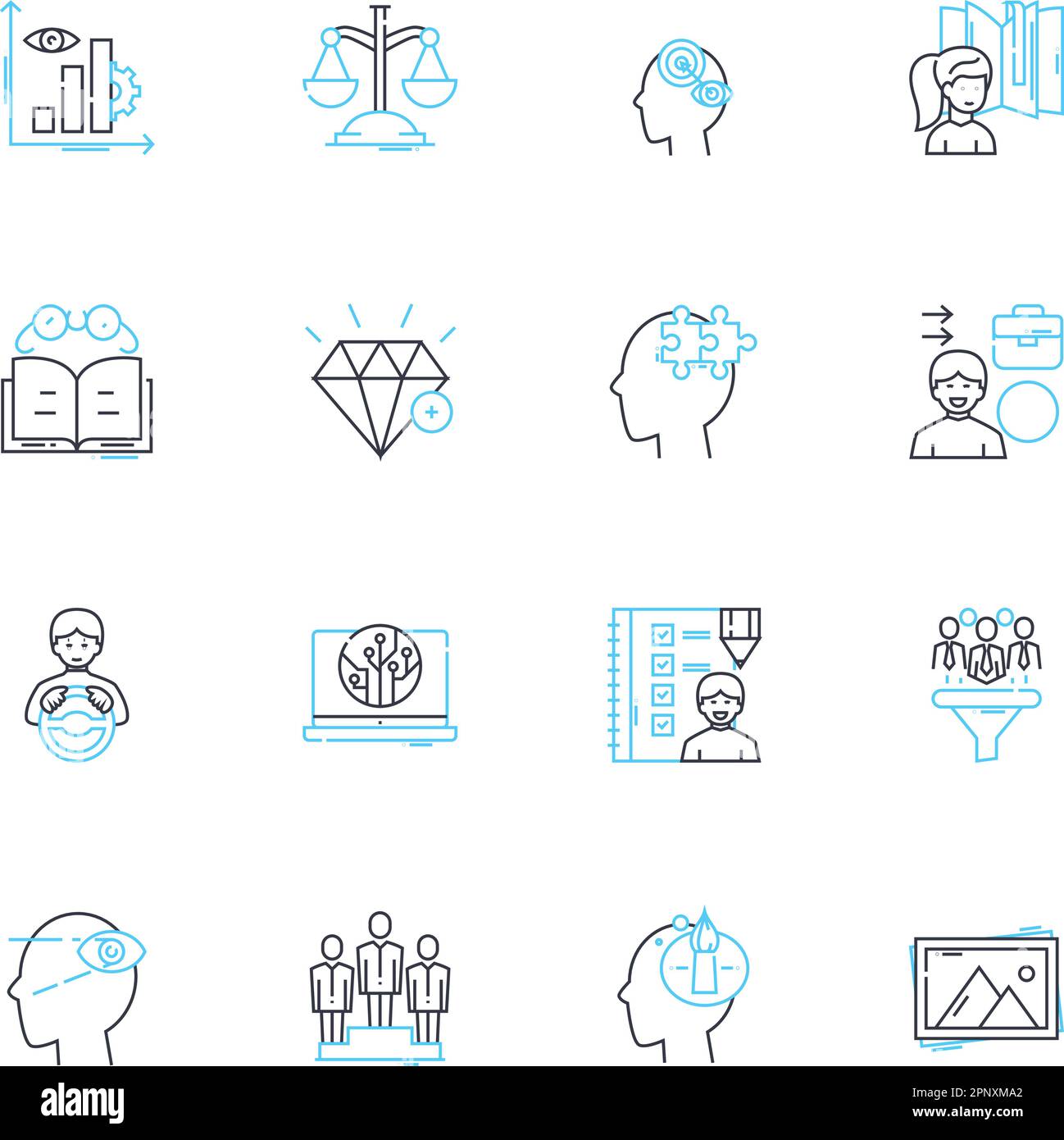 Futuristic communities linear icons set. Utopia, Cyberpunk, Dystopia ... Futuristic communities linear icons set. Utopia, Cyberpunk, Dystopia ...