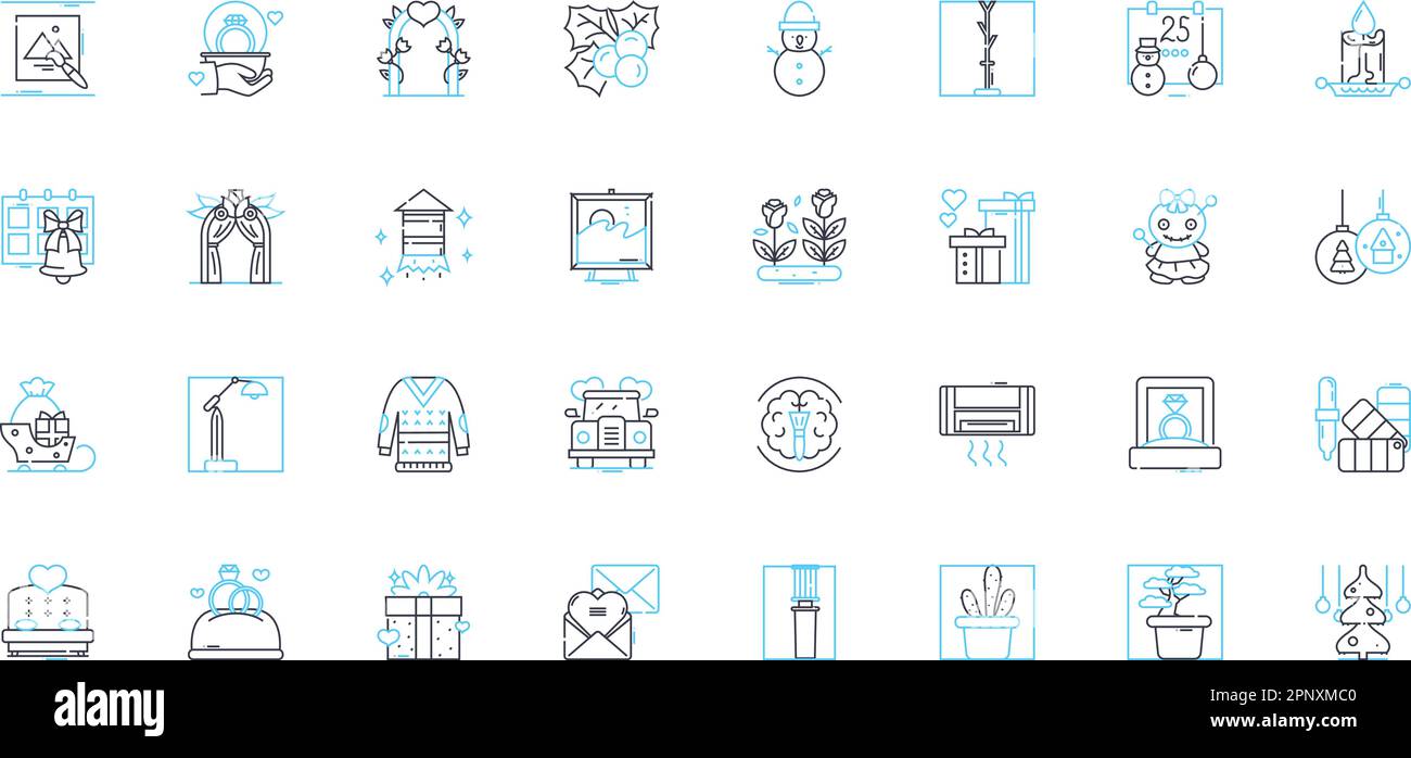Enhancing linear icons set. Amplify, Boost, Elevate, Augment, Improve ...
