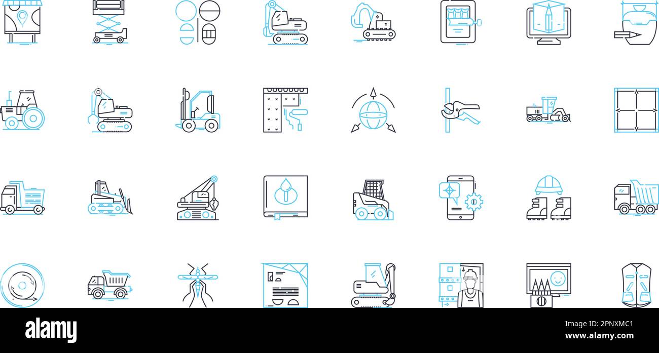 Economic expansion linear icons set. Growth, Prosperity, Development ...