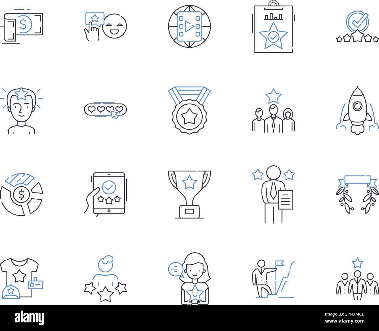 Win line icons collection. triumph, victory, success, conquer, overcome ...