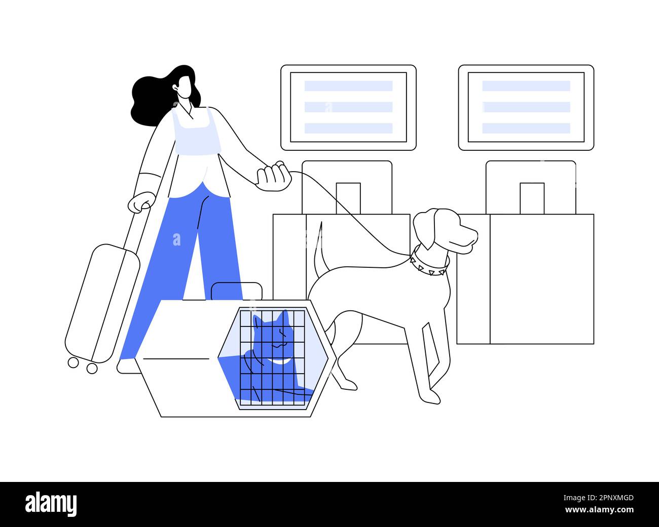 Flying with a pet abstract concept vector illustration Stock Vector ...