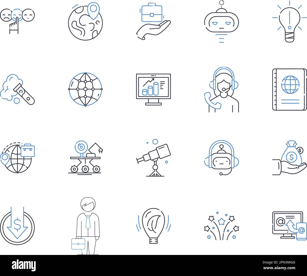 Revitalization modernization line icons collection. Renovation ...