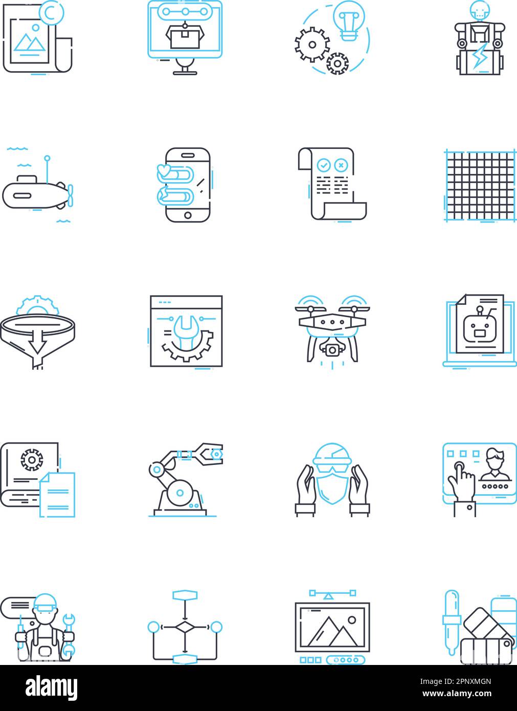 Sovereign systems linear icons set. Authority, Autonomy, Control ...