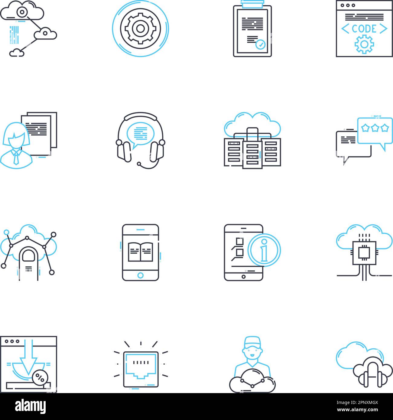 Recruiting services linear icons set. Talent, Hiring, Recruitment ...