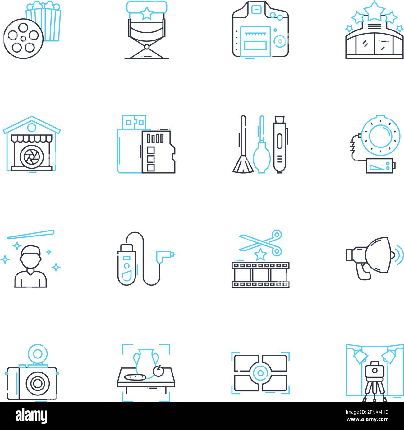 Event marketing linear icons set. Promotion, Branding, Nerking ...