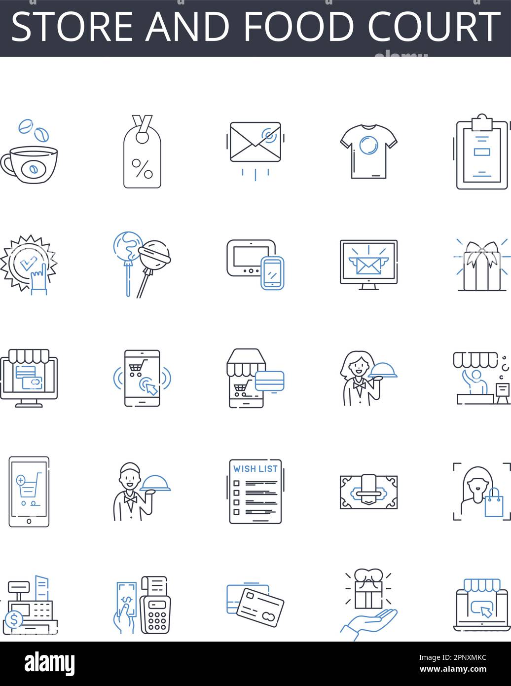 Store and food court line icons collection. Success, Achievement ...