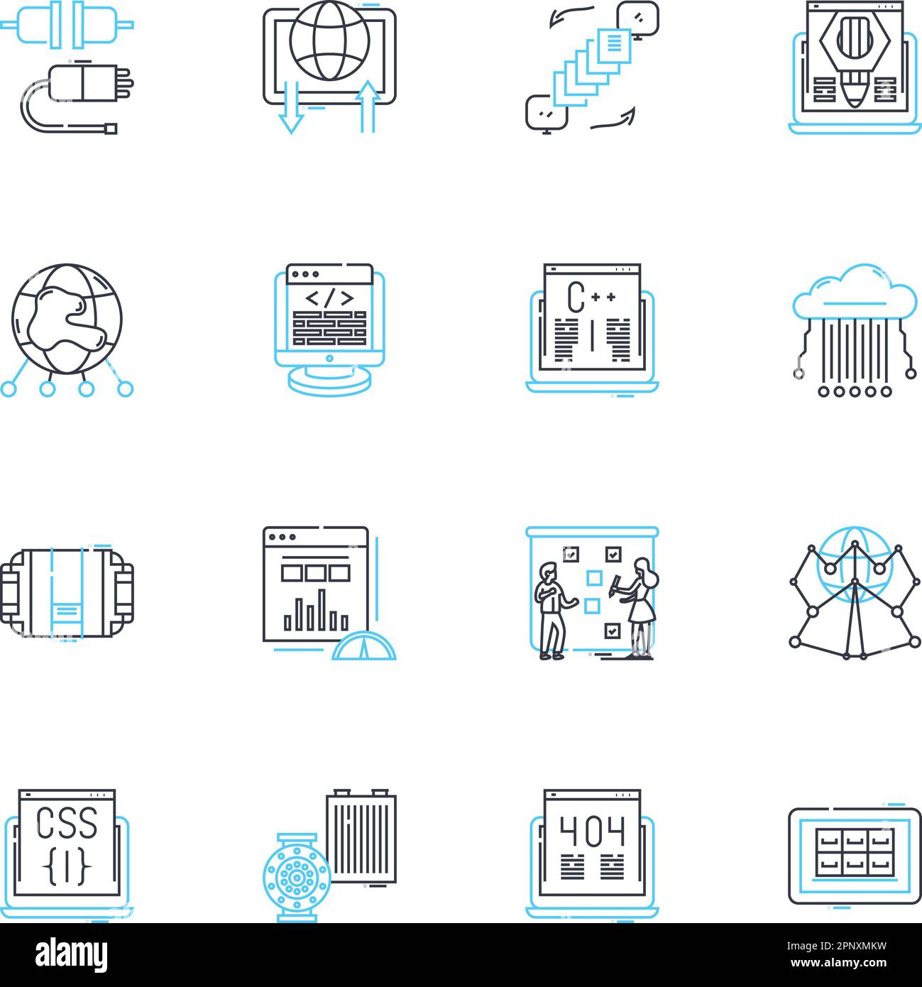 Environmental responsibility linear icons set. Recycling ...