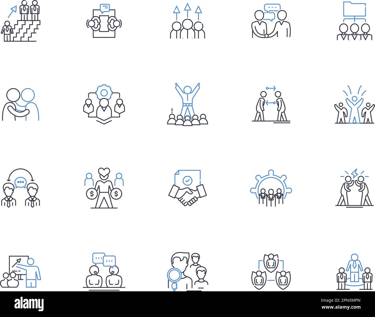 Mediation Meeting line icons collection. Conflict, Resolution ...