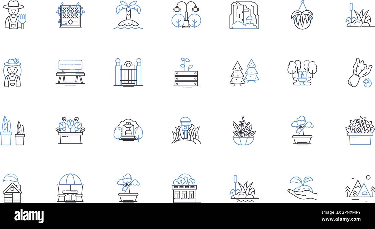 Topiary & Pruned line icons collection. Shapely, Groomed, Manicured ...