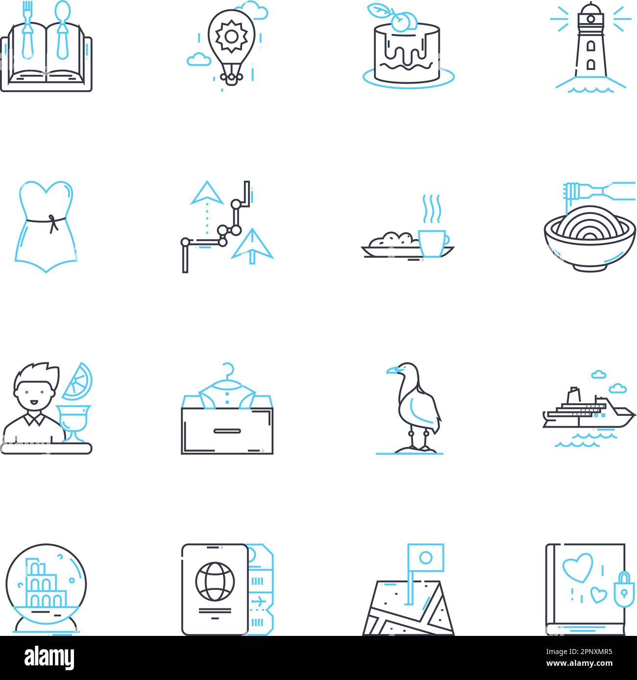 Conveyance linear icons set. Transportation, Transit, Shipping ...