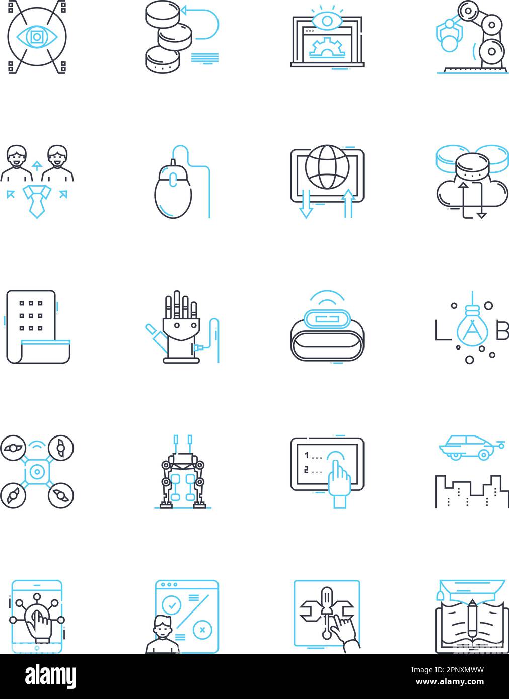 Business agility linear icons set. Flexibility, Adaptability ...