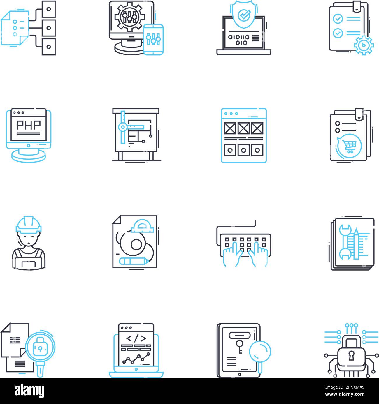 Internet Protection linear icons set. Firewall, Antivirus, Malware ... Internet Protection linear icons set. Firewall, Antivirus, Malware ...