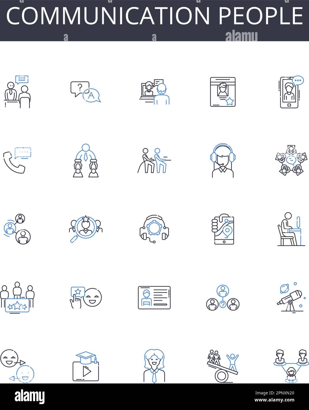 Communication people line icons collection. Correspondence ... Communication people line icons collection. Correspondence ...