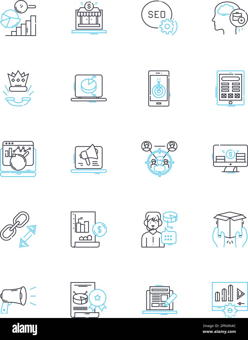 Communication And Nerking Linear Icons Set Dialogue Connectivity