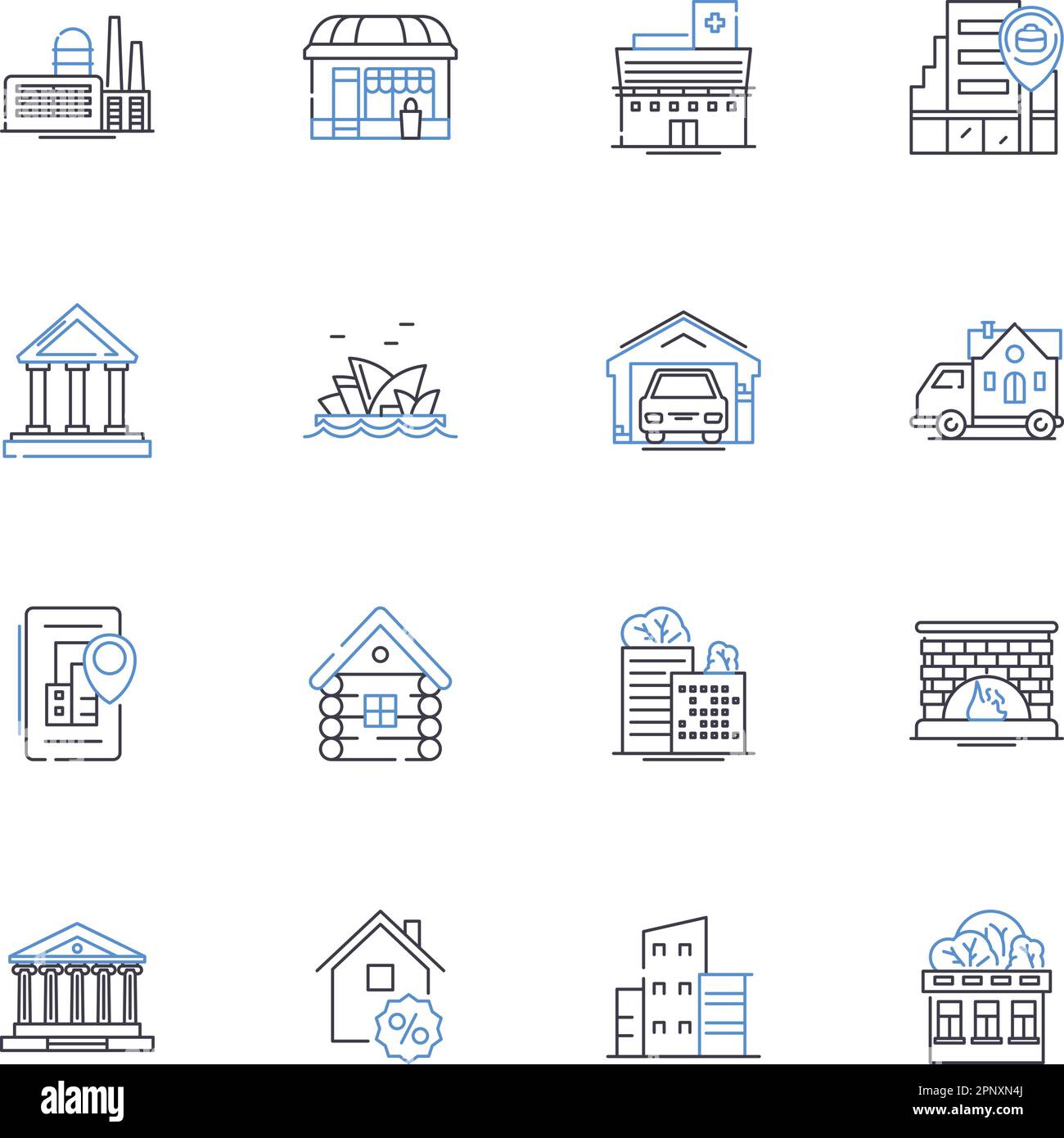 Income properties line icons collection. Investments, Cashflow, Rental, Landlord, Tenants ...