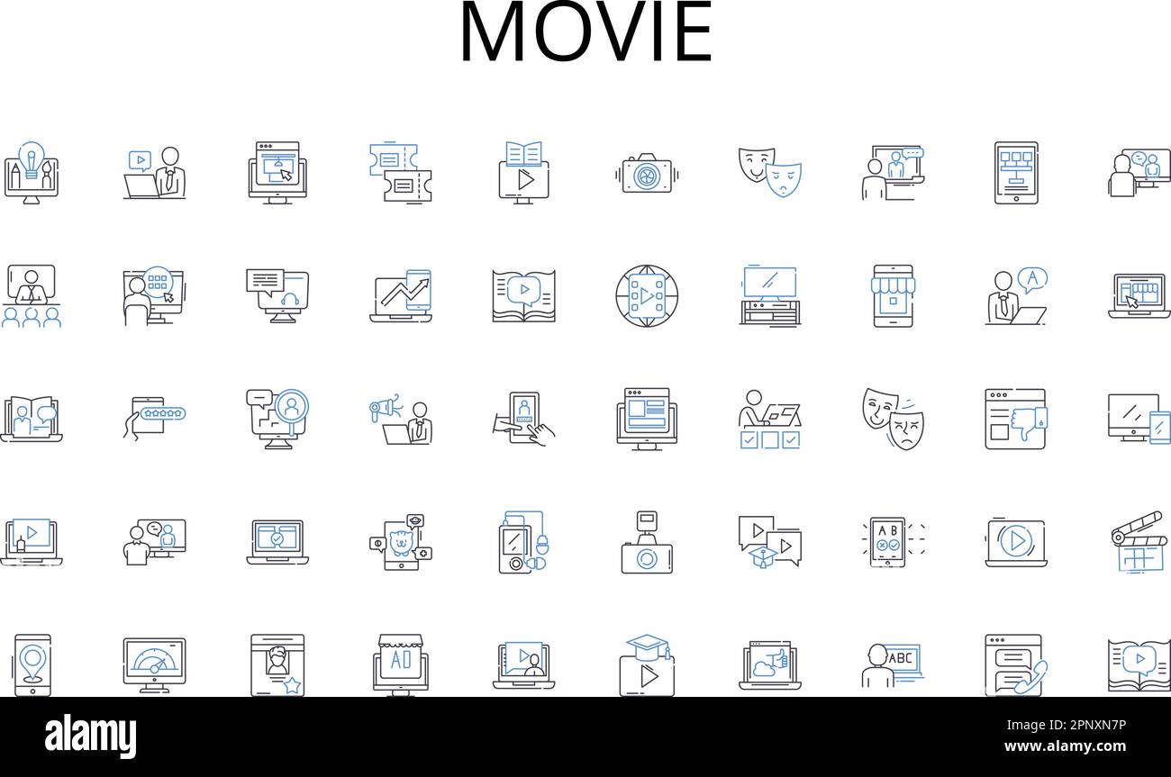 Movie line icons collection. Allocation, Growth, Preservation ...