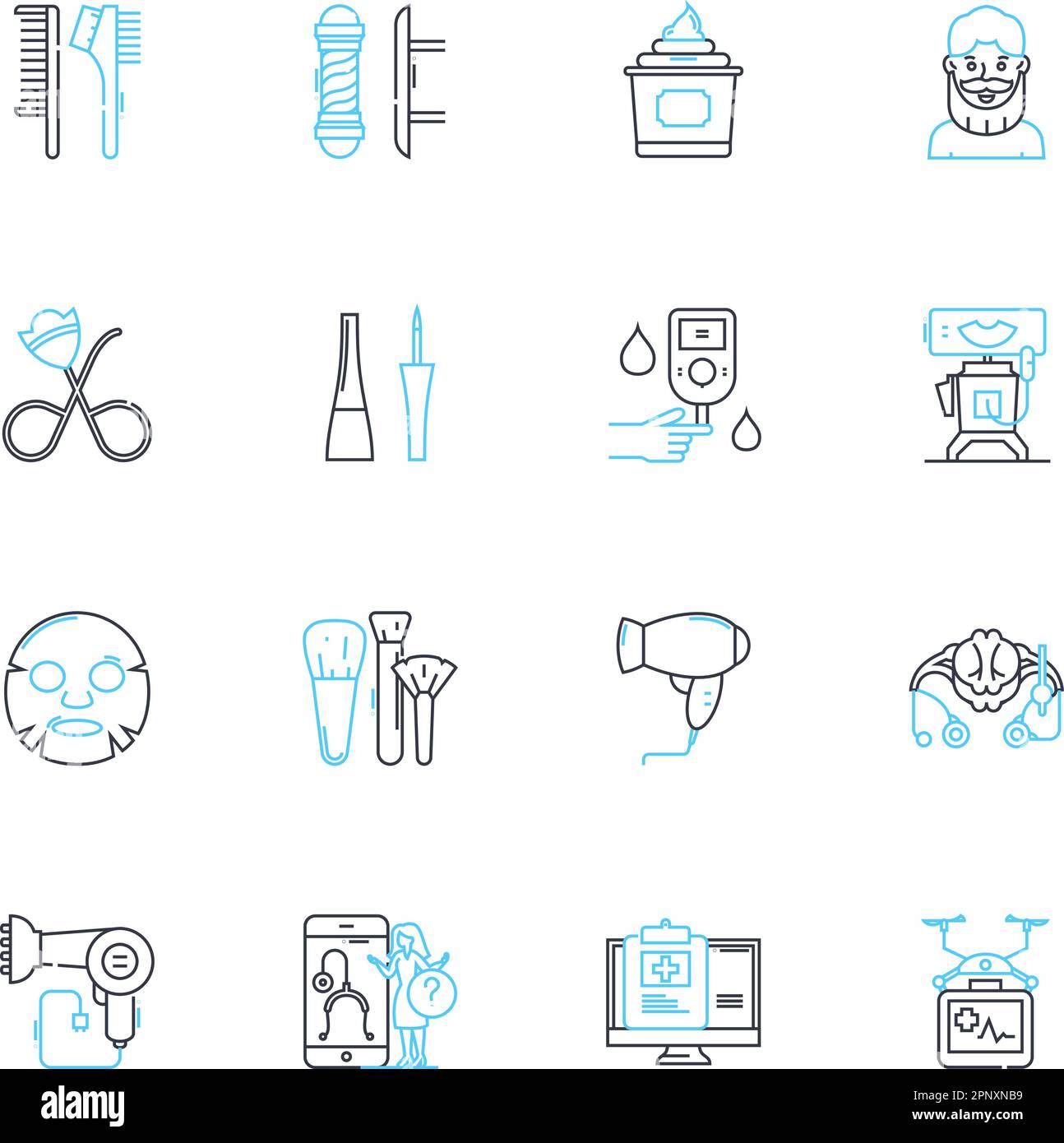 Graceful maturity linear icons set. Poise, Elegance, Wisdom, Serenity ...