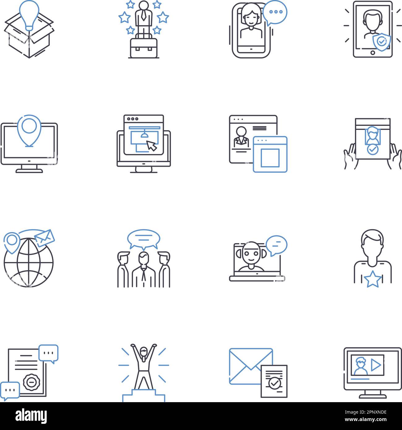 Broadcast line icons collection. Live, Radio, Television, News ...