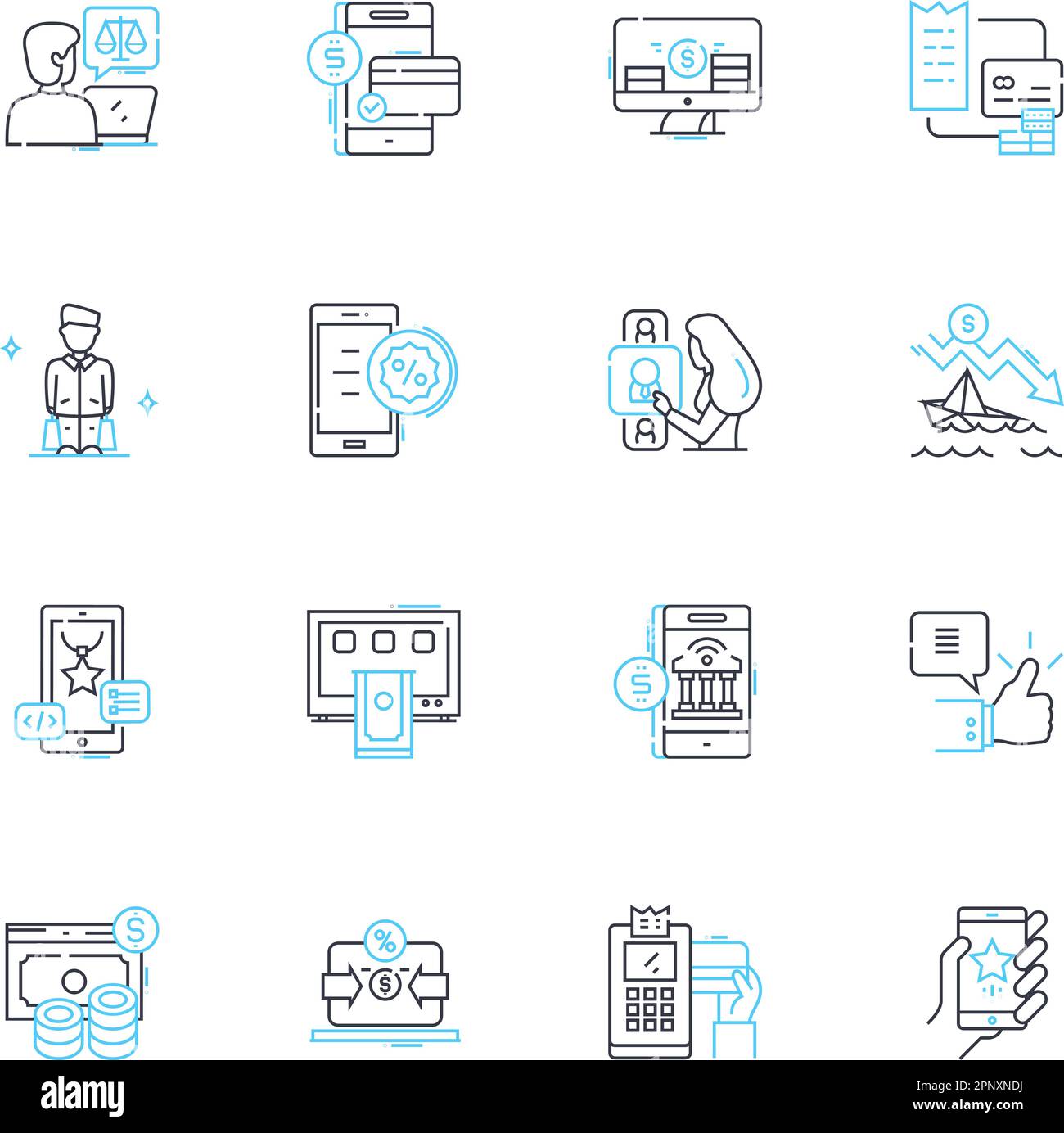 User exploration linear icons set. Research, Insight, Observation, Empathy, Feedback, Interview ...