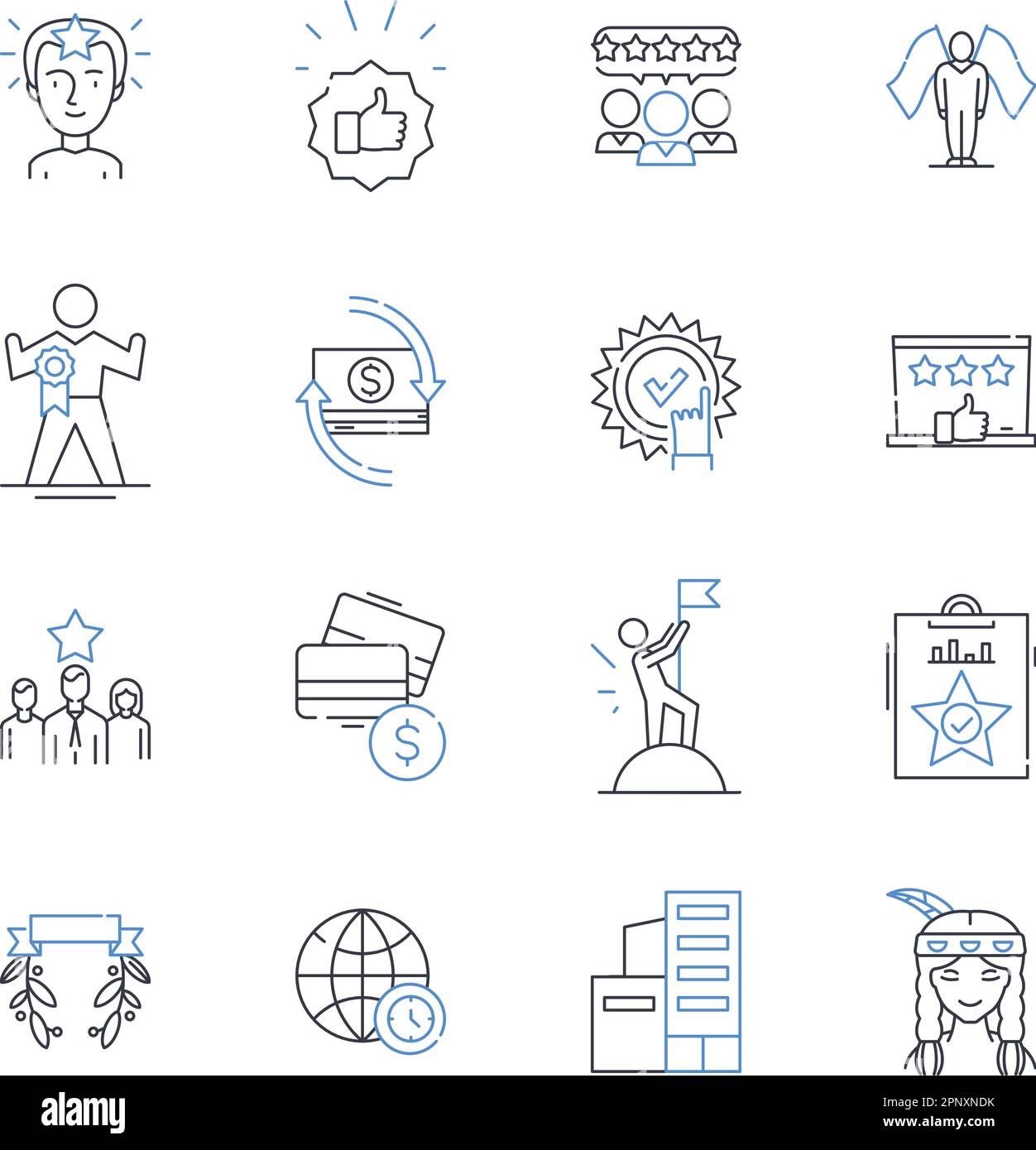 Mtary prosperity line icons collection. Wealth, Success, Abundance ...