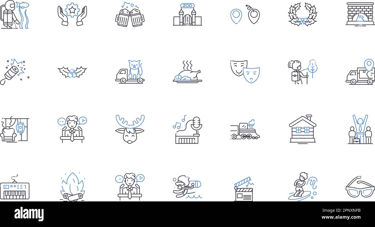 Merrymaking occasions line icons collection. Celebrations, Festivities ...