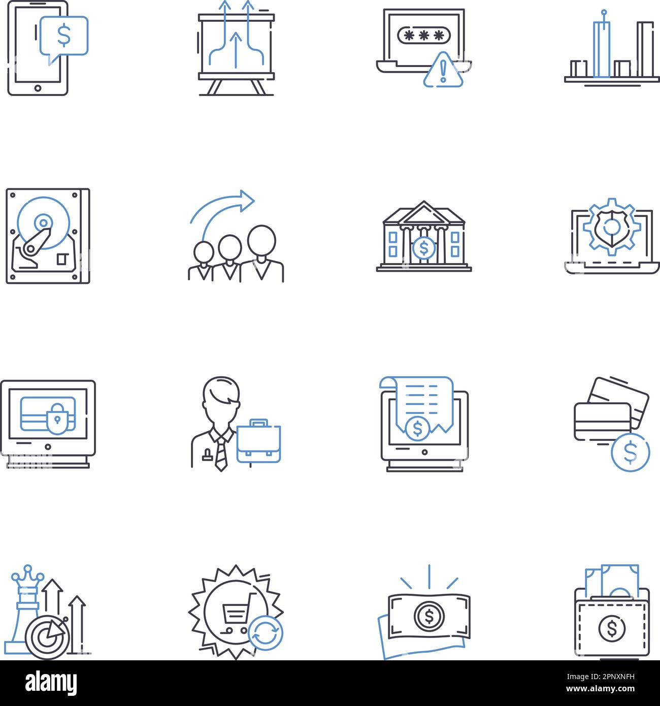 Unification line icons collection. Unity, Integration, Harmony ...